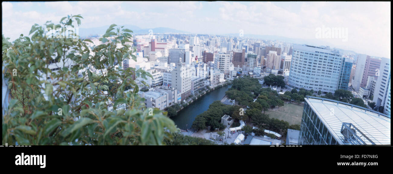 Panoramic View Of City With Concrete Blocks Stock Photo - Alamy