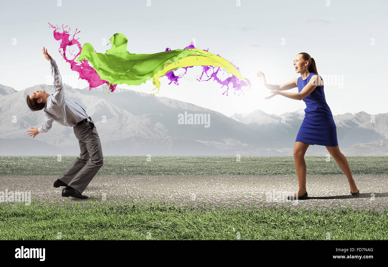 Two paint splashes hi-res stock photography and images - Alamy
