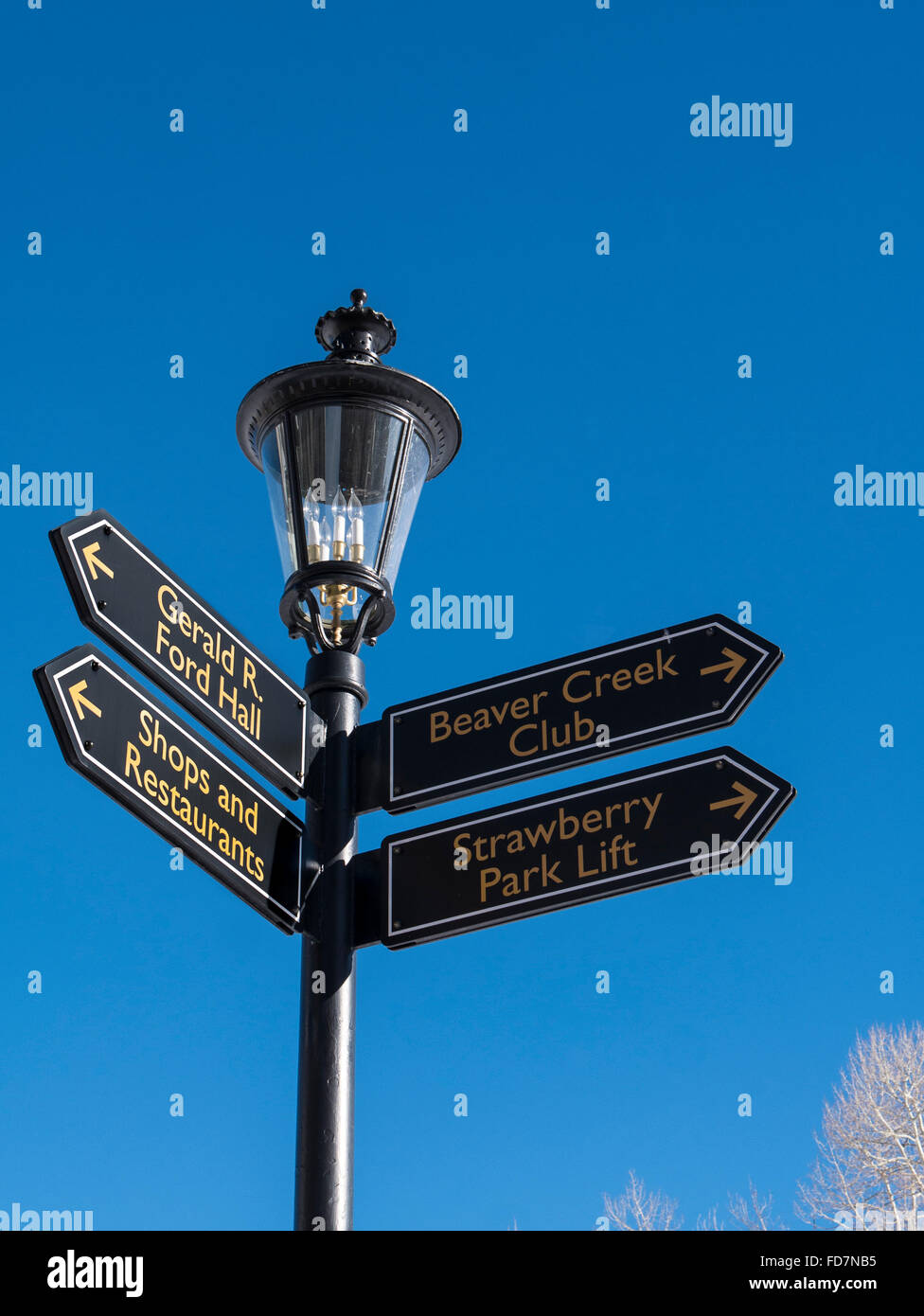 Directional signs on lamp hi-res stock photography and images - Alamy