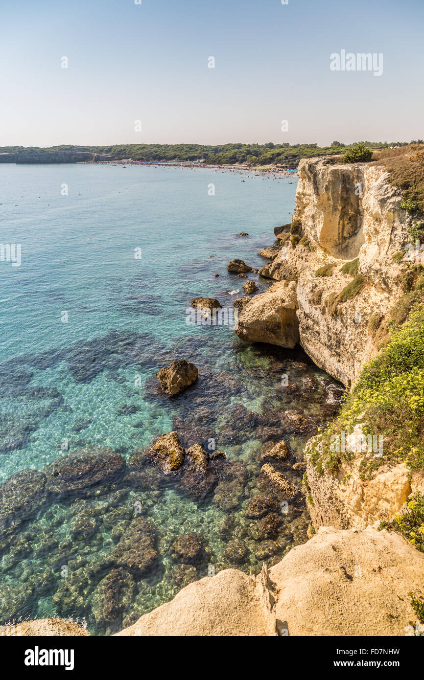 rocky cove on the coast of Salento in Puglia in Italy Stock Photo - Alamy