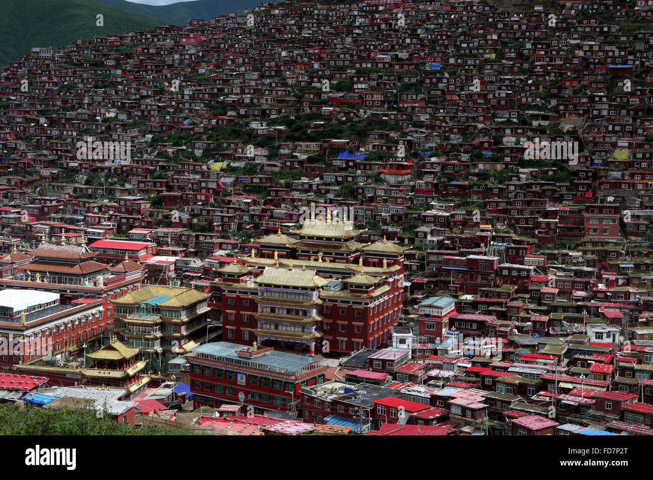 Rural buildings Garze zhou Sertar Xian Sichuan Province China Stock ...