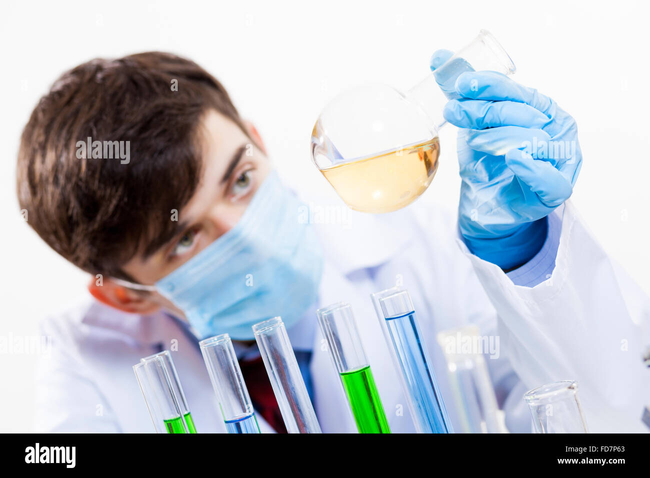 Young scientist making chemical tests in laboratory Stock Photo - Alamy