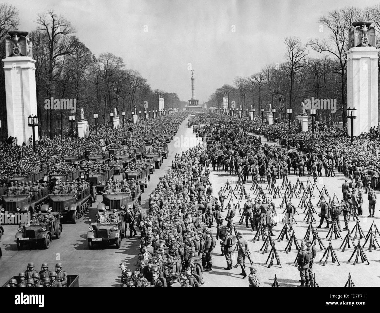 Military parade of the Wehrmacht on the occasion of Hitler's birthday ...