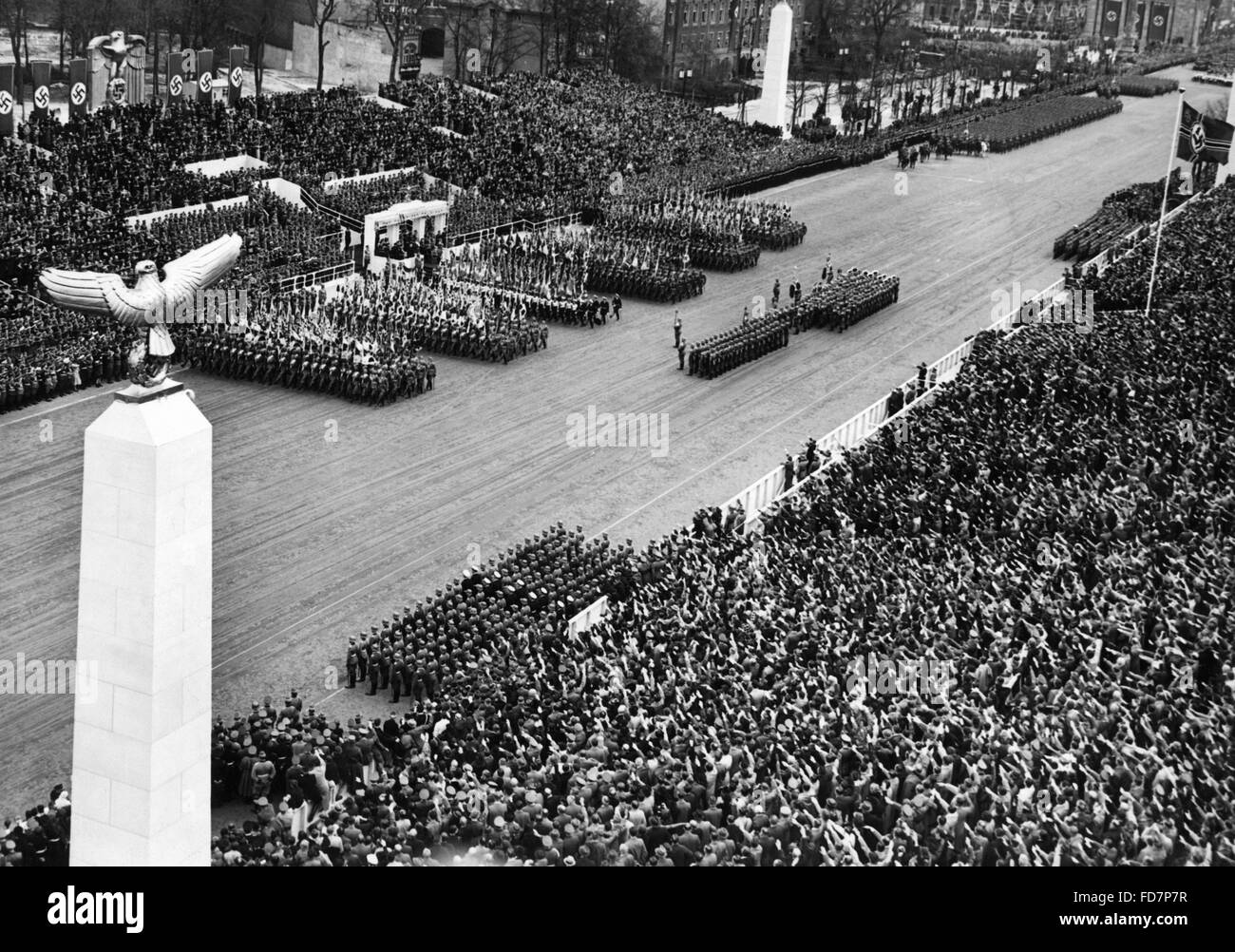 Military parade of the Wehrmacht on the occasion of Hitler's birthday ...