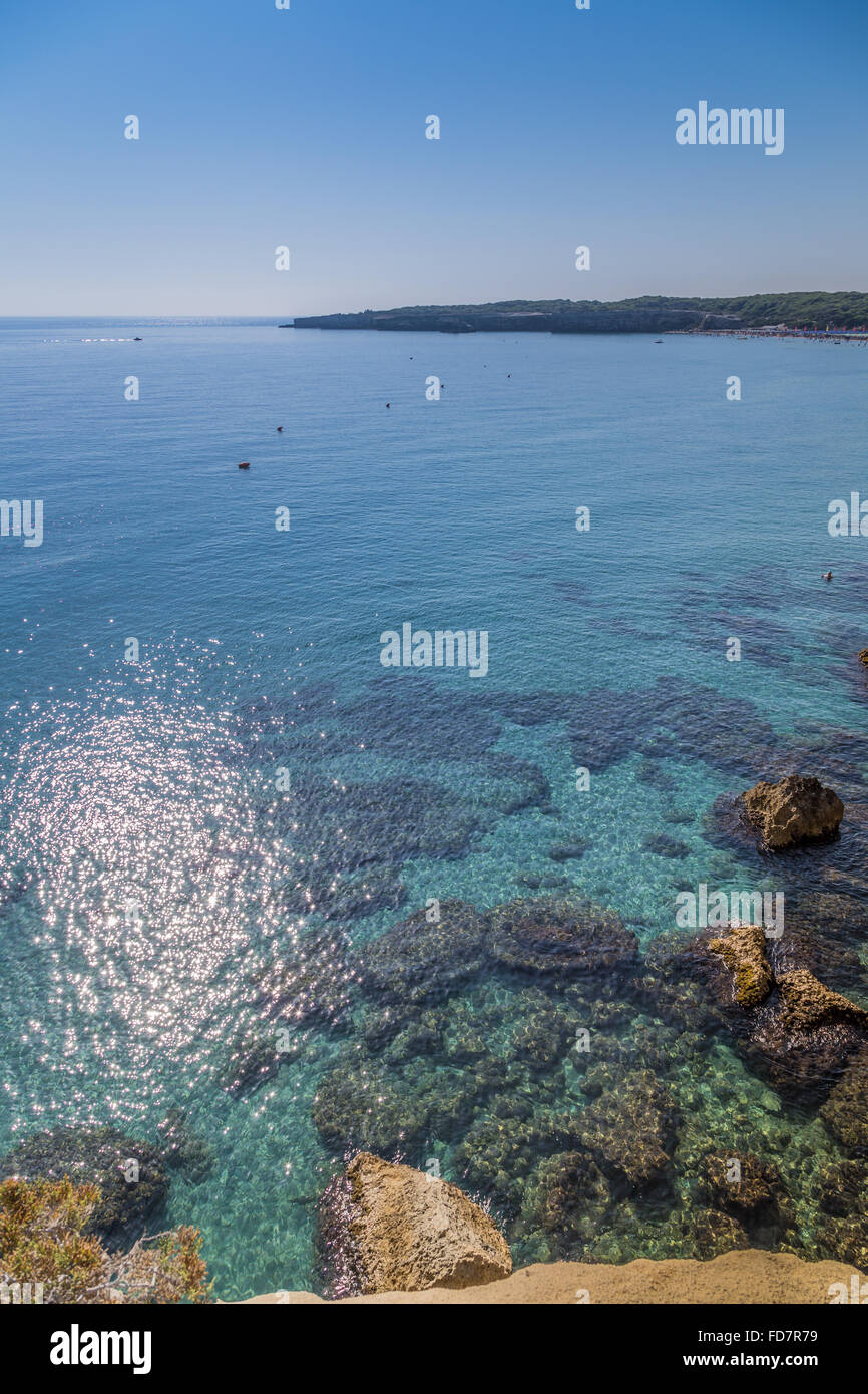 rocky cove on the coast of Salento in Puglia in Italy Stock Photo - Alamy
