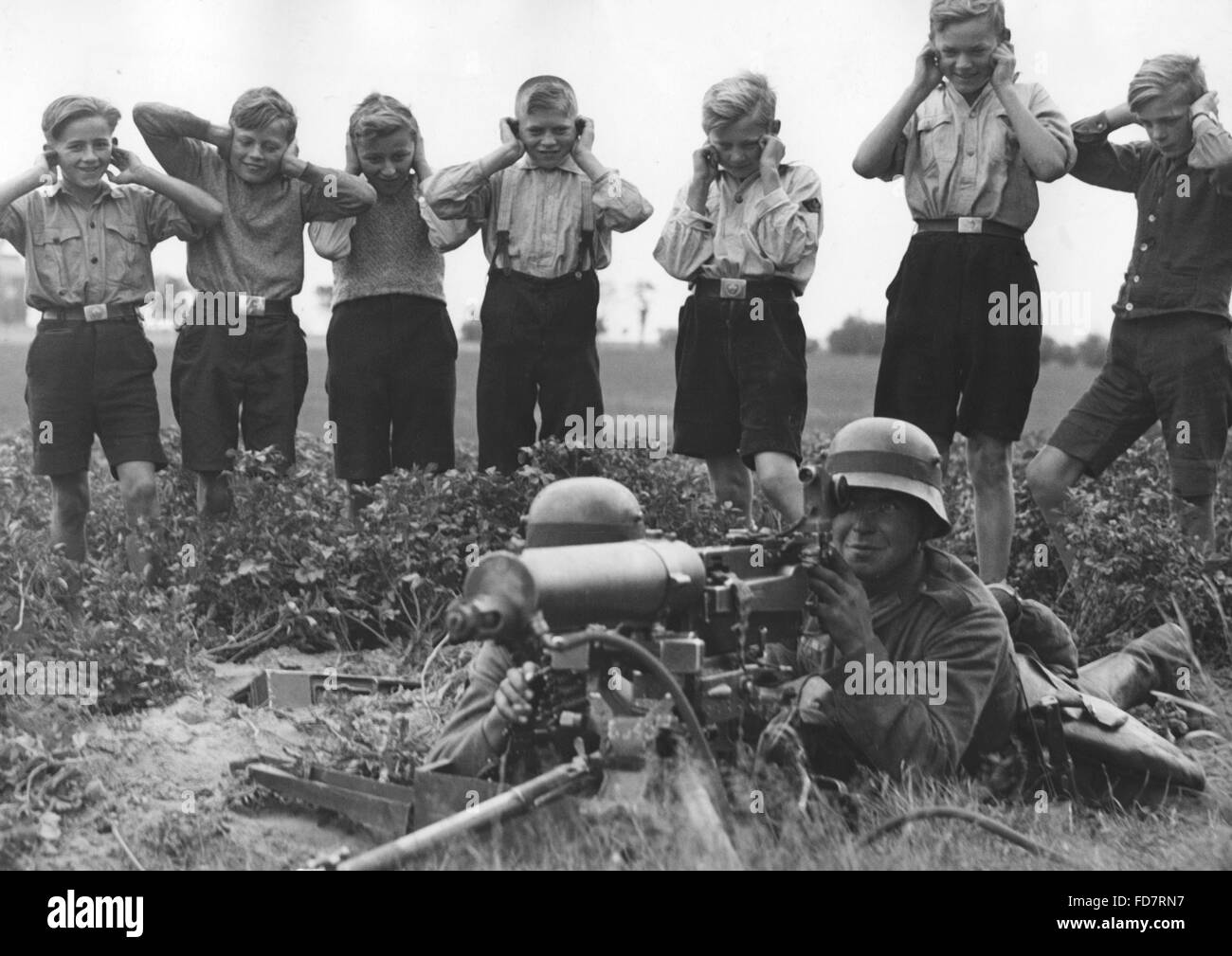 Infantrymen at a target practice, 1935 Stock Photo - Alamy