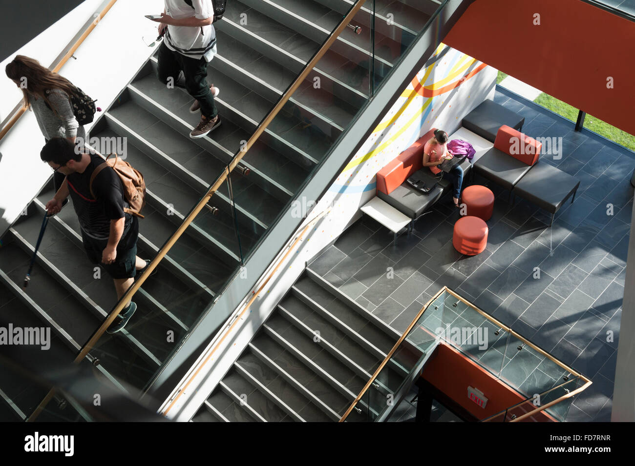 School Students Walking Down Stairs High Resolution Stock Photography ...