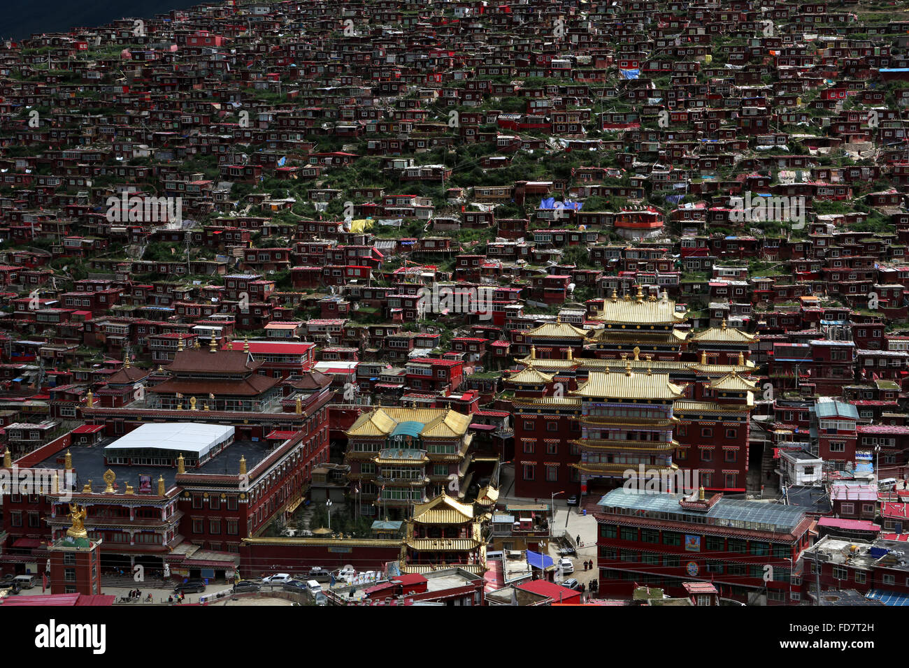 Rural buildings Garze zhou Sertar Xian Sichuan Province China Stock ...