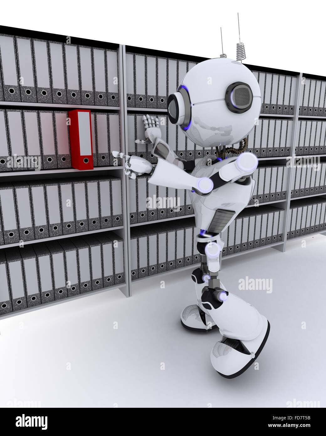 3D Render of a Robot filing documents Stock Photo - Alamy