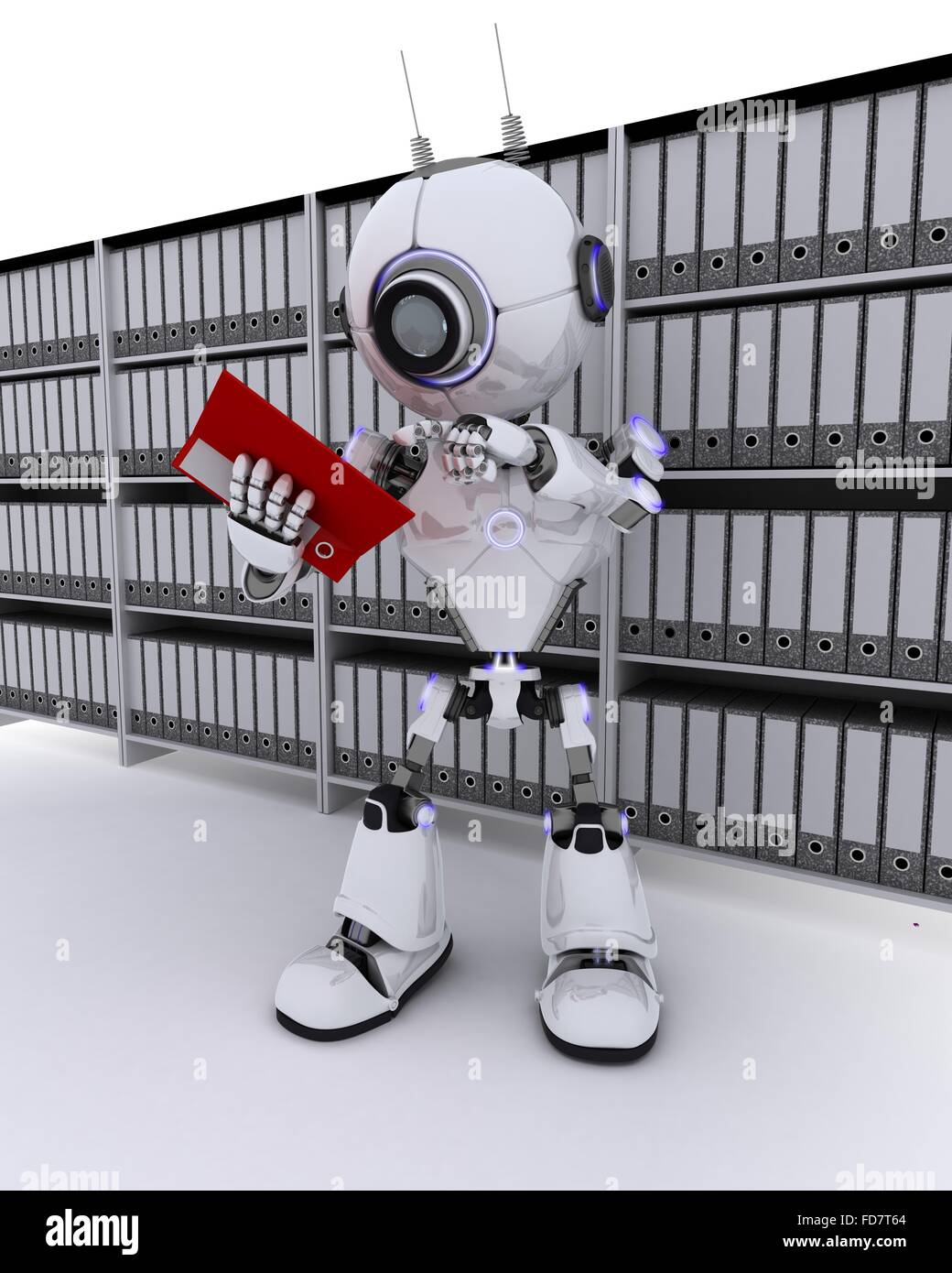 3D Render of a Robot filing documents Stock Photo - Alamy