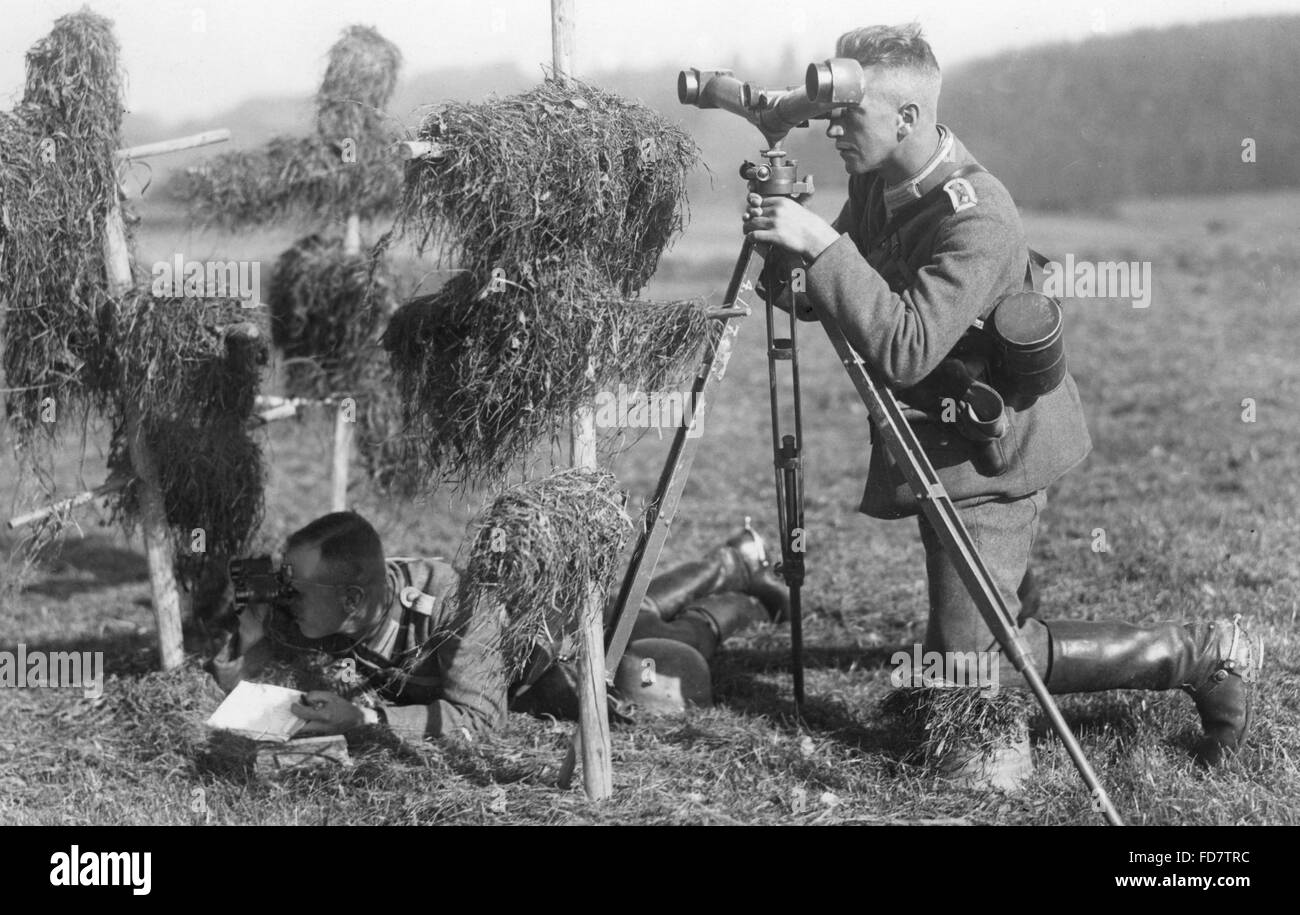 Observation post during a Reichswehr maneuver Stock Photo - Alamy