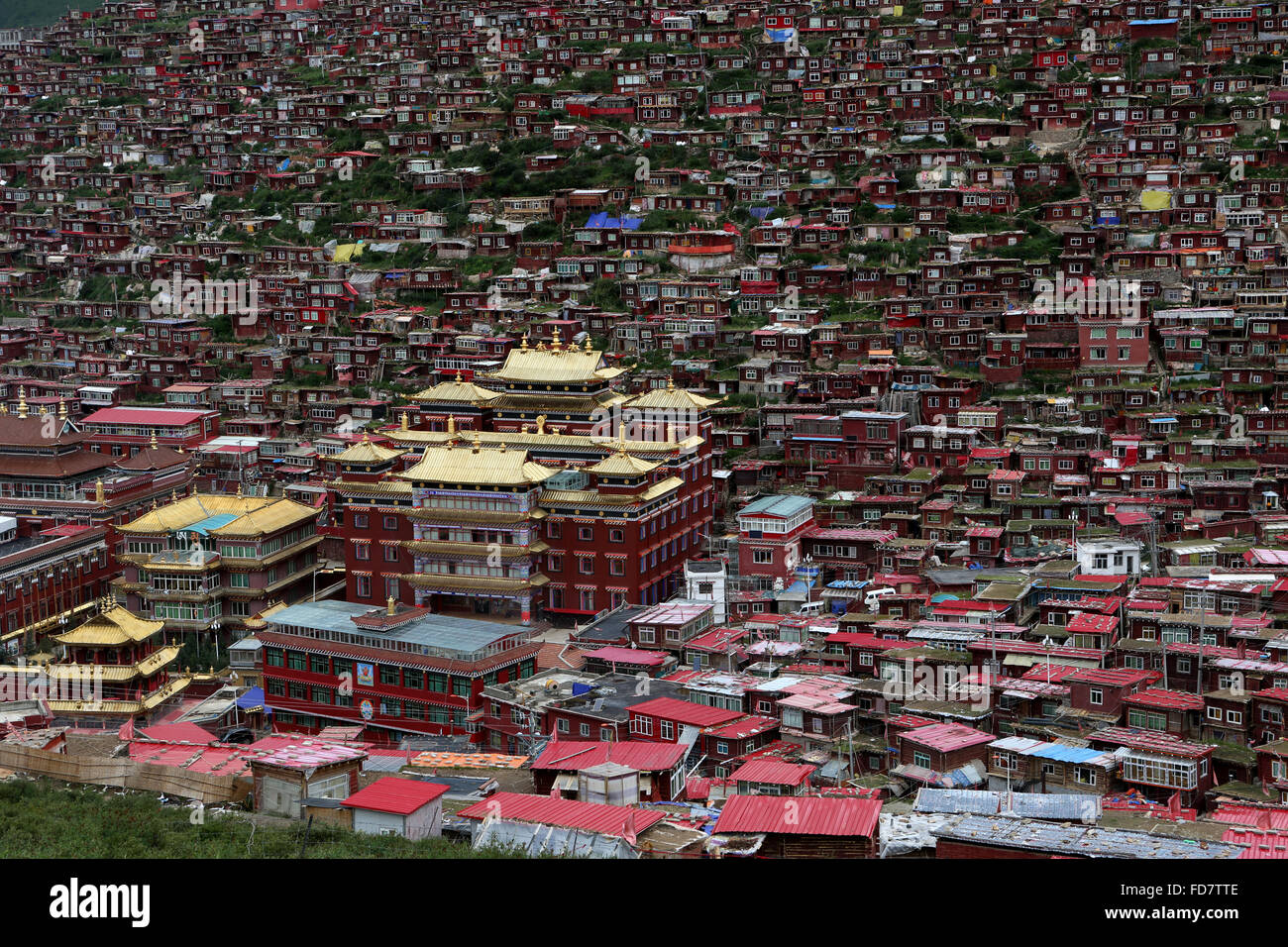 Rural buildings Garze zhou Sertar Xian Sichuan Province China Stock ...