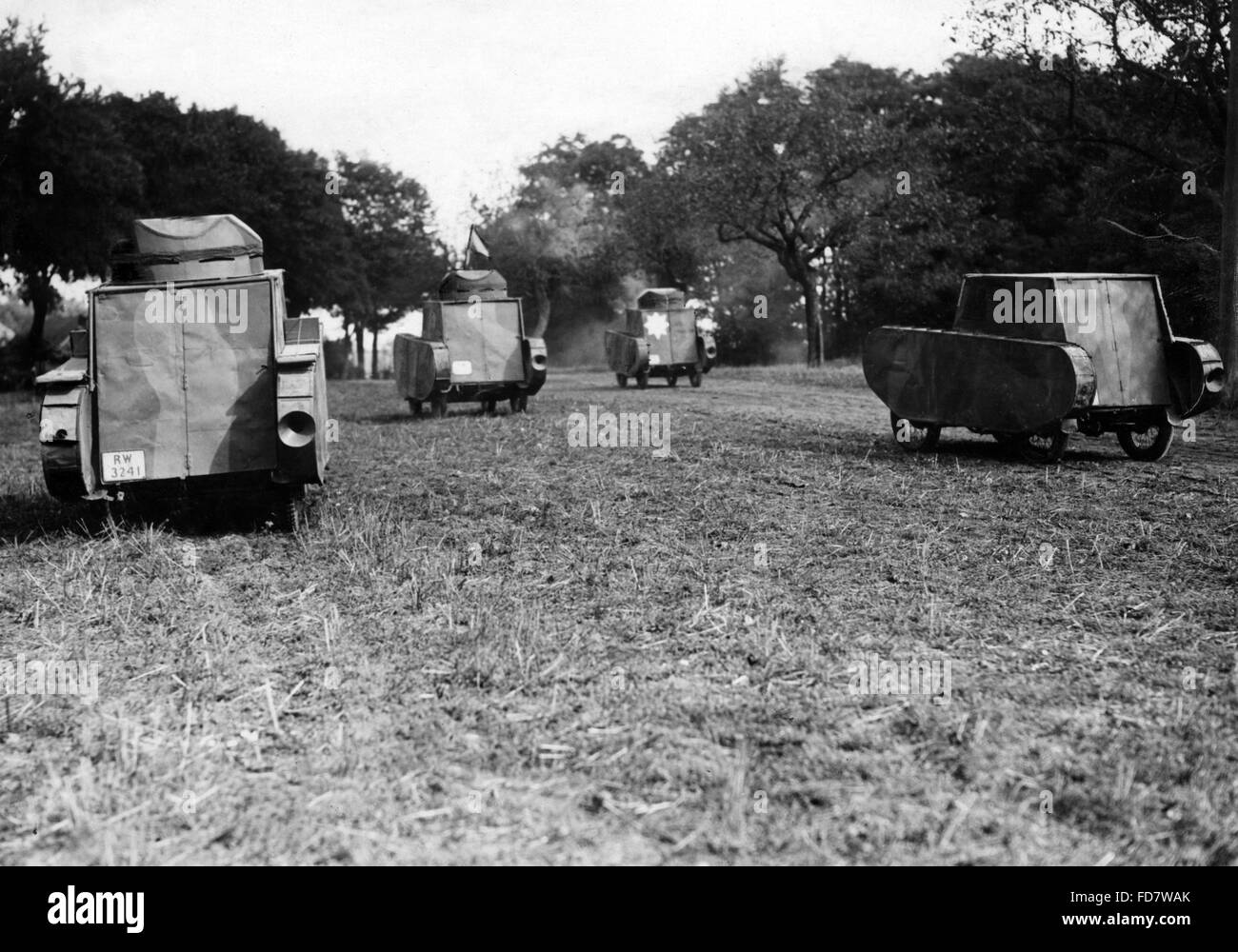 Dummy tanks during Reichswehr maneuvers, 1932 Stock Photo - Alamy