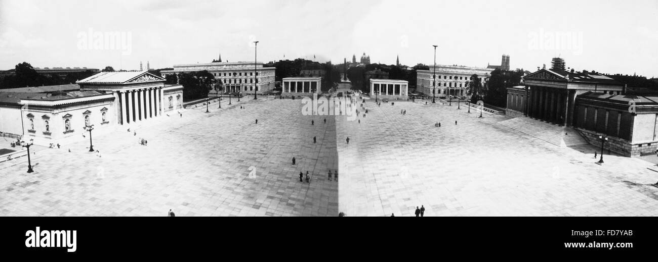 The Koenigsplatz (King`s Square) in Munich after the reconstruction by ...