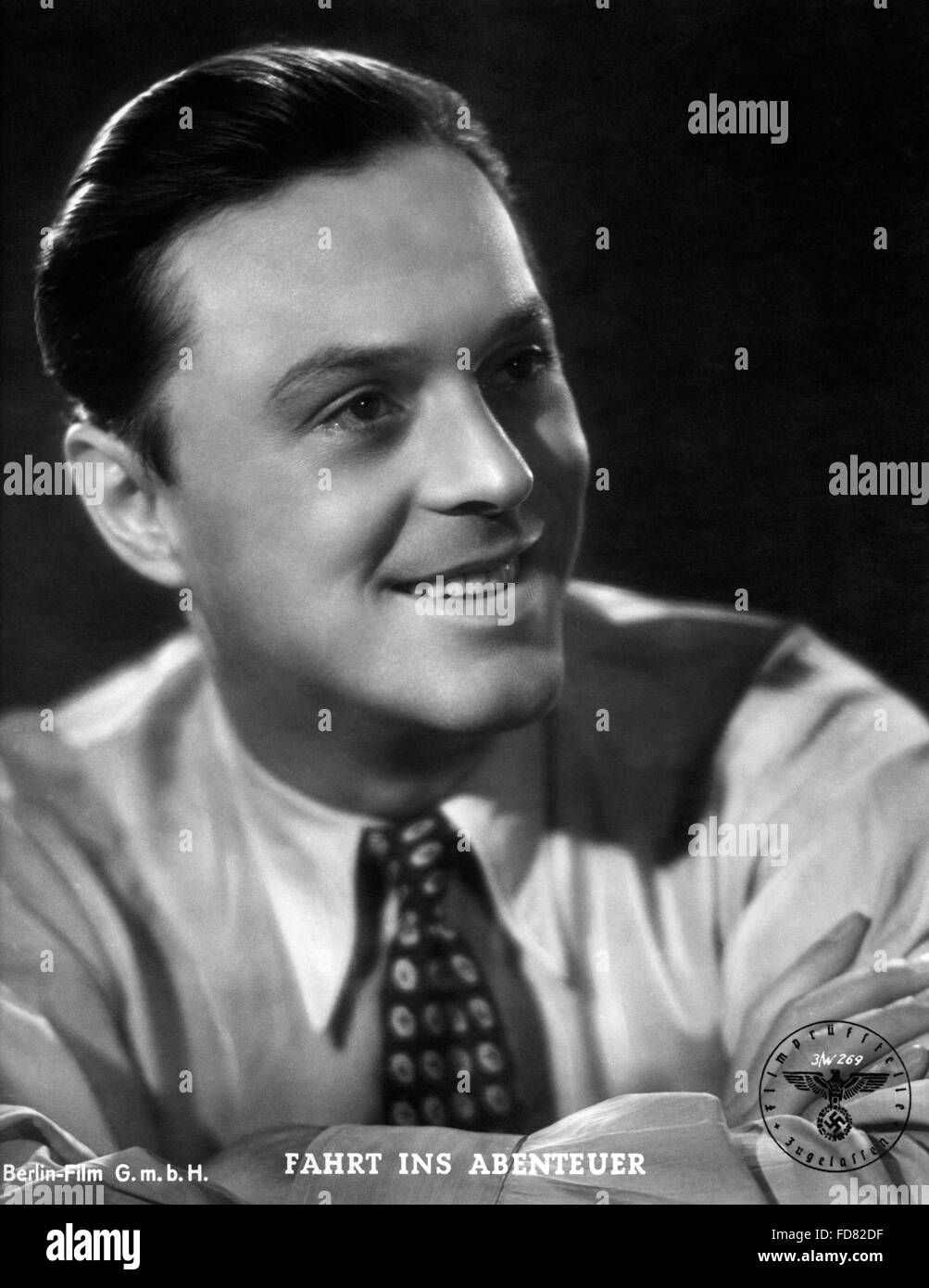 Actor Hans Holt in the film 'Fahrt ins Abenteuer', 1943 Stock Photo - Alamy