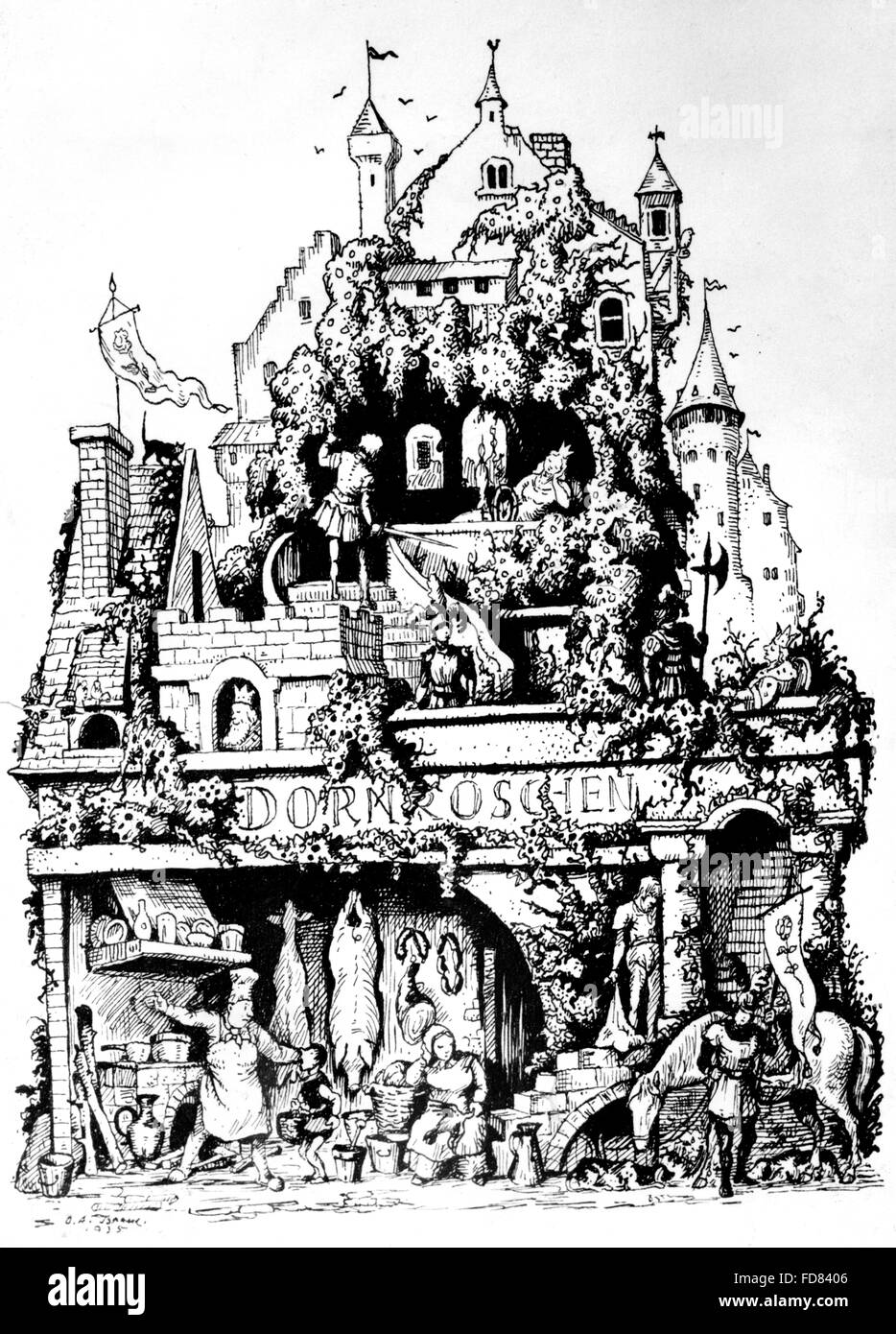 Black And White Fairy Tale Illustrations