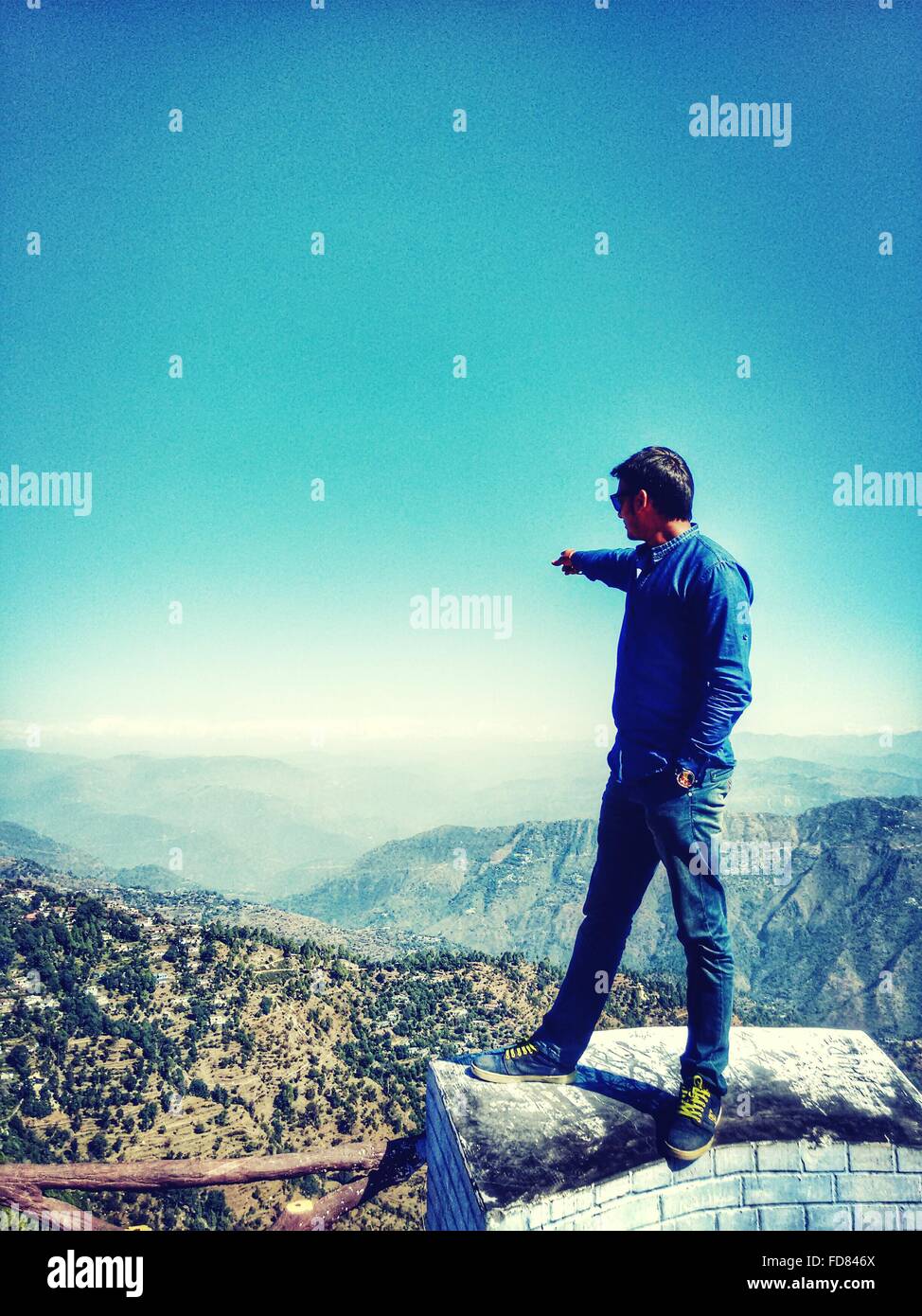 Man Pointing Towards Sky High Resolution Stock Photography and Images ...