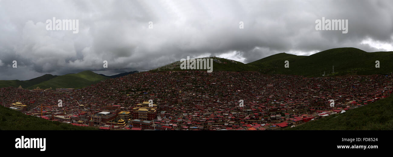 Rural buildings Garze zhou Sertar Xian Sichuan Province China Stock ...