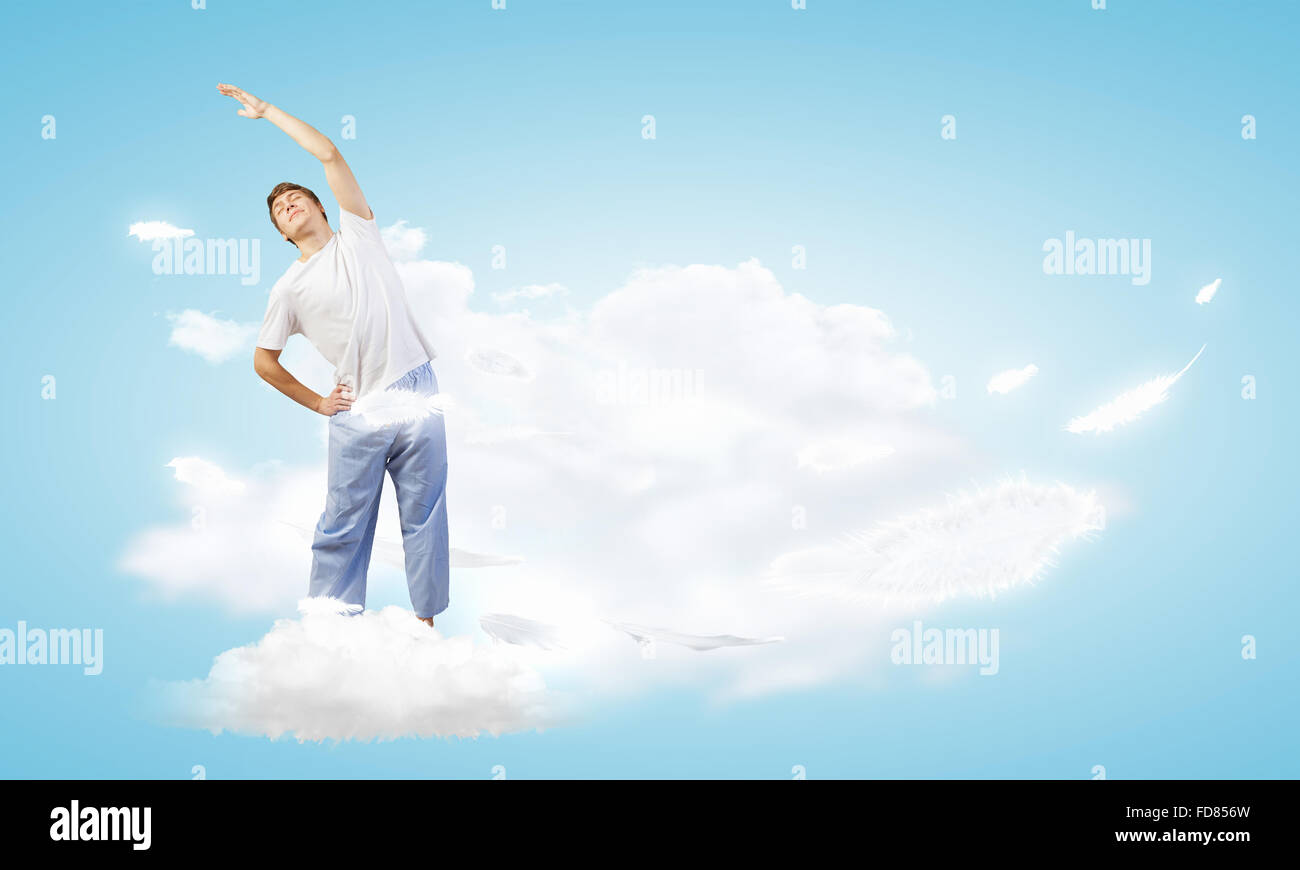 Young man representing soul balance and meditation concept Stock Photo ...