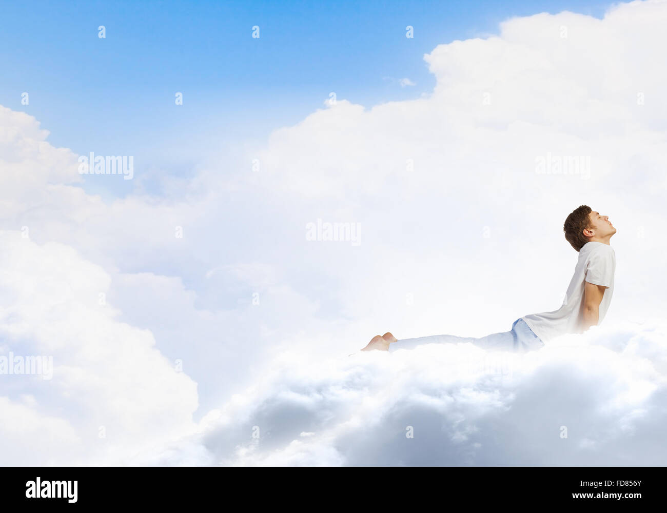 Young man representing soul balance and meditation concept Stock Photo ...