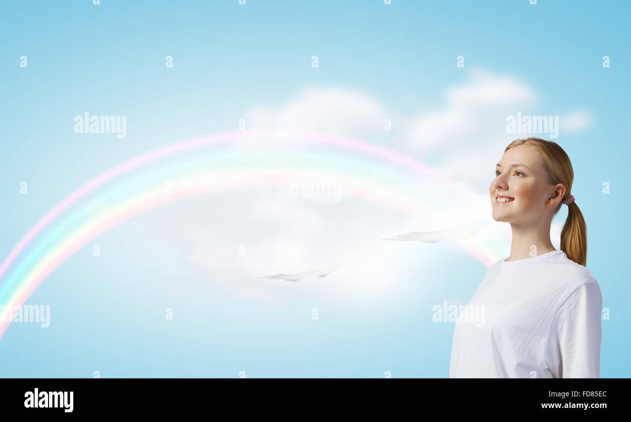 Young woman representing soul balance and meditation concept Stock ...