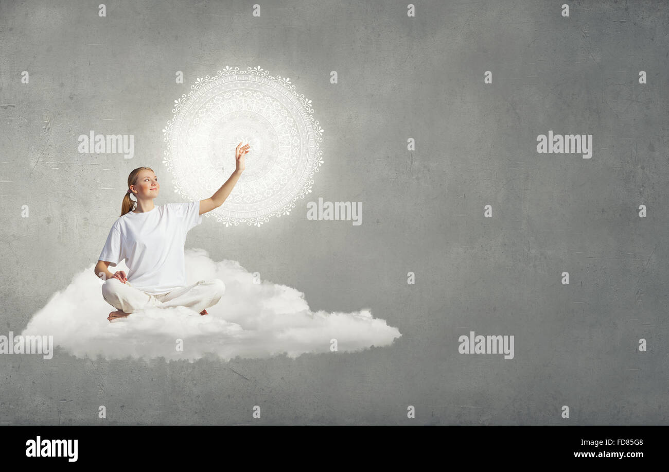 Young woman representing soul balance and meditation concept Stock ...