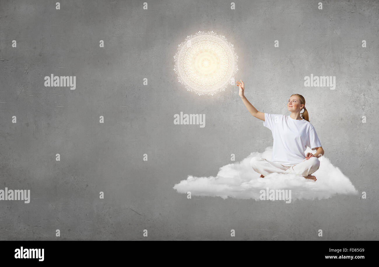 Young woman representing soul balance and meditation concept Stock ...