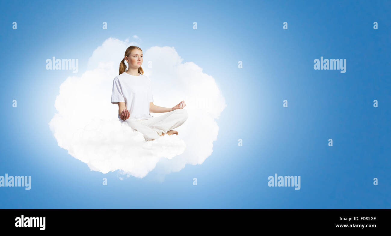 Young woman representing soul balance and meditation concept Stock ...