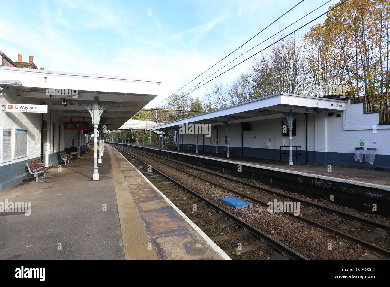 Prittlewell train station in Essex Abellio Greater Anglia AGA platforms ...