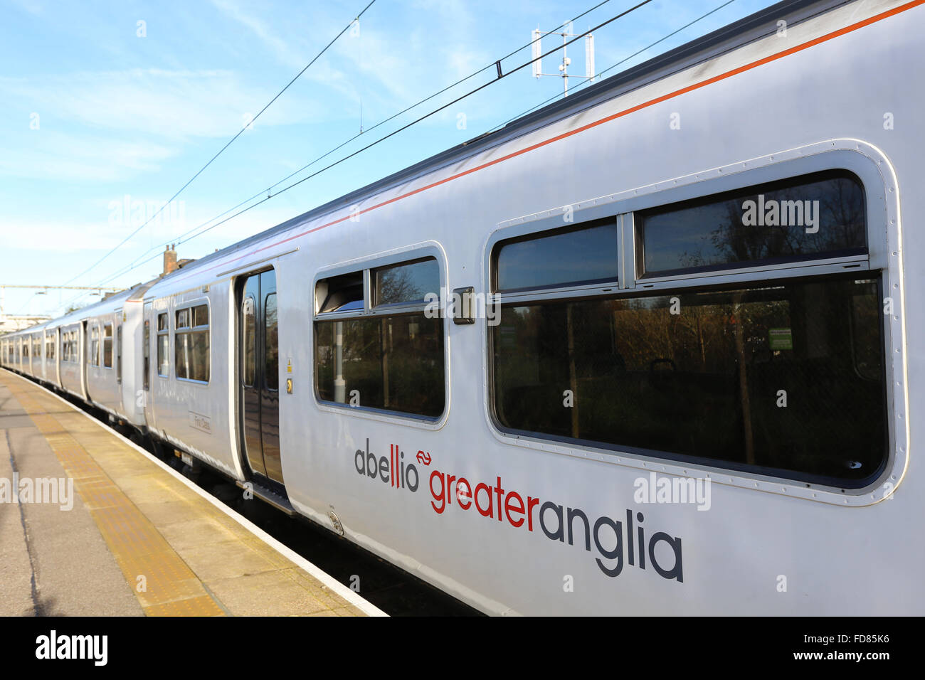 Abellio Greater Anglia train on the platform at Prittlewell Essex AGA ...