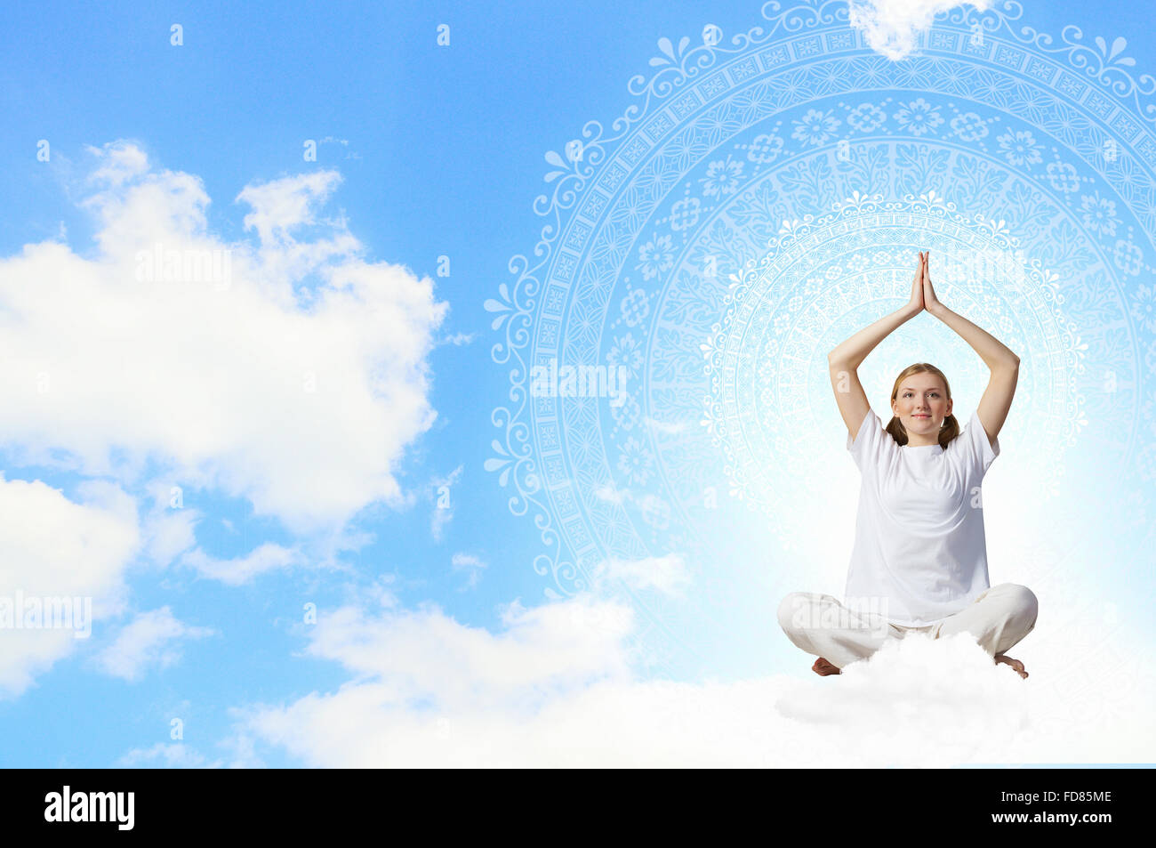 Young woman representing soul balance and meditation concept Stock ...