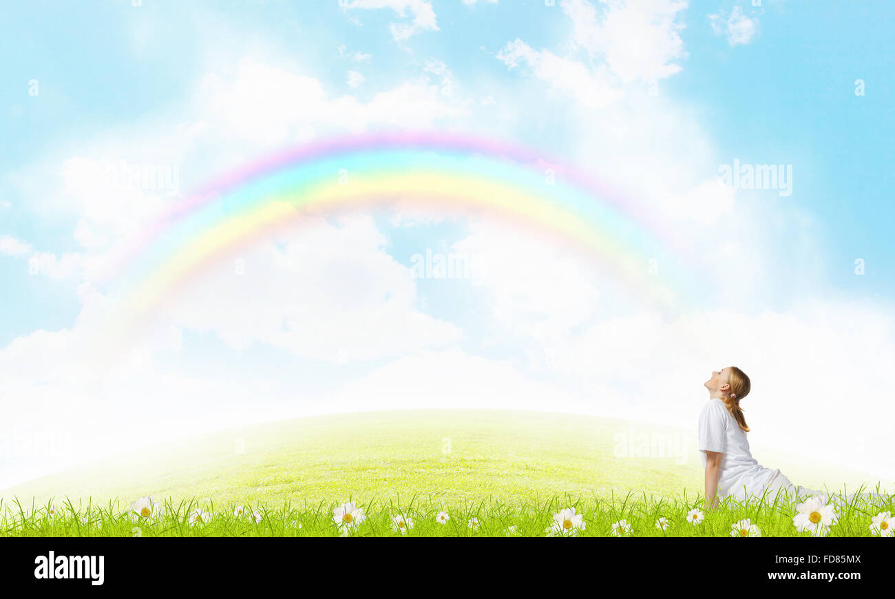 Young woman representing soul balance and meditation concept Stock ...