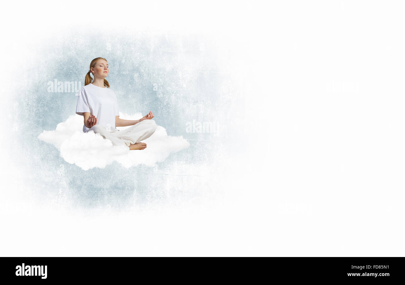 Young woman representing soul balance and meditation concept Stock ...