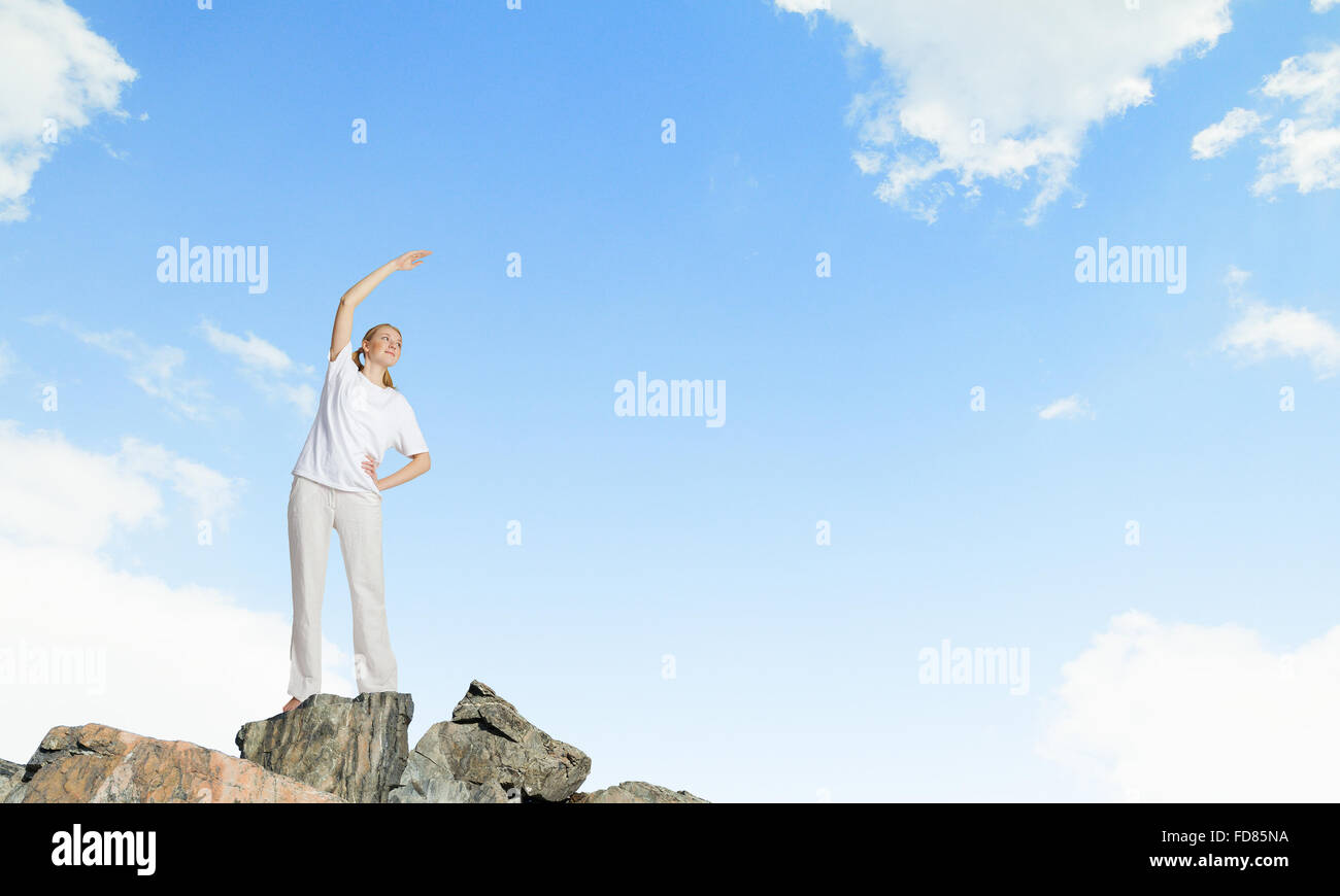 Young woman representing soul balance and meditation concept Stock ...