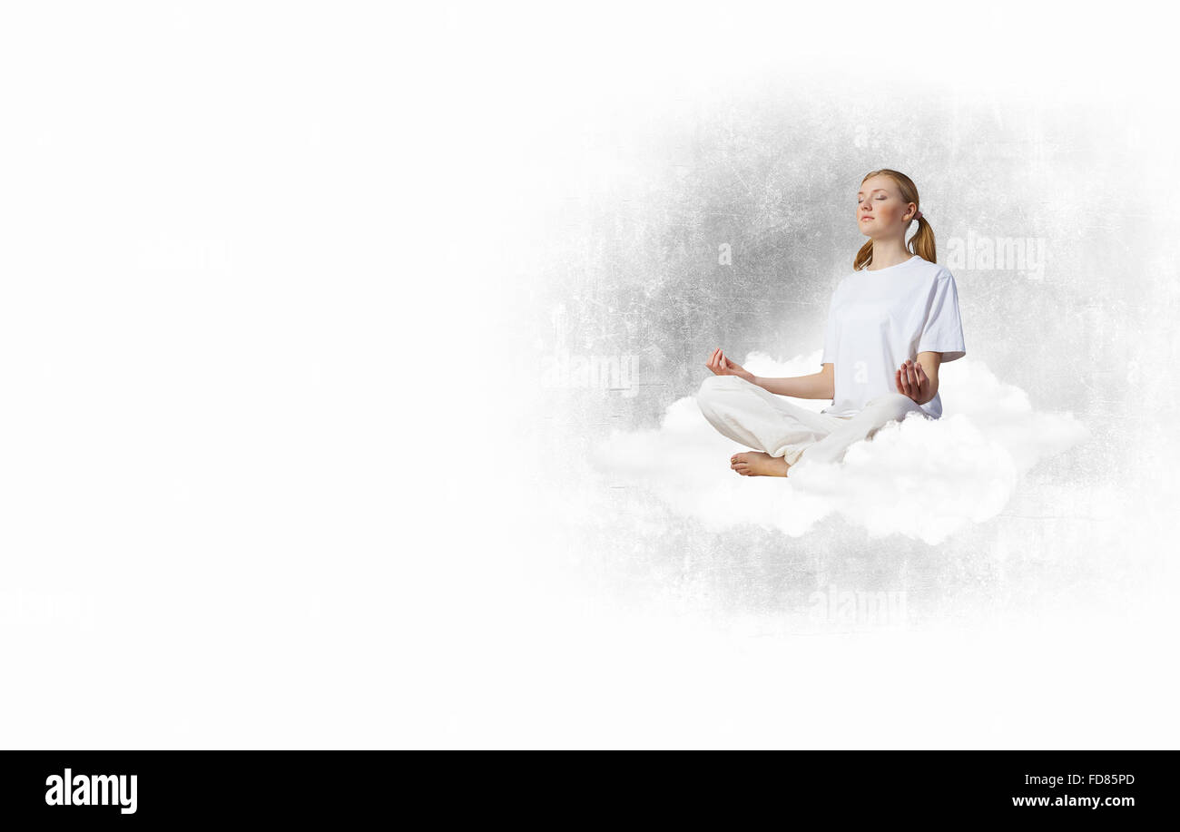 Young woman representing soul balance and meditation concept Stock ...
