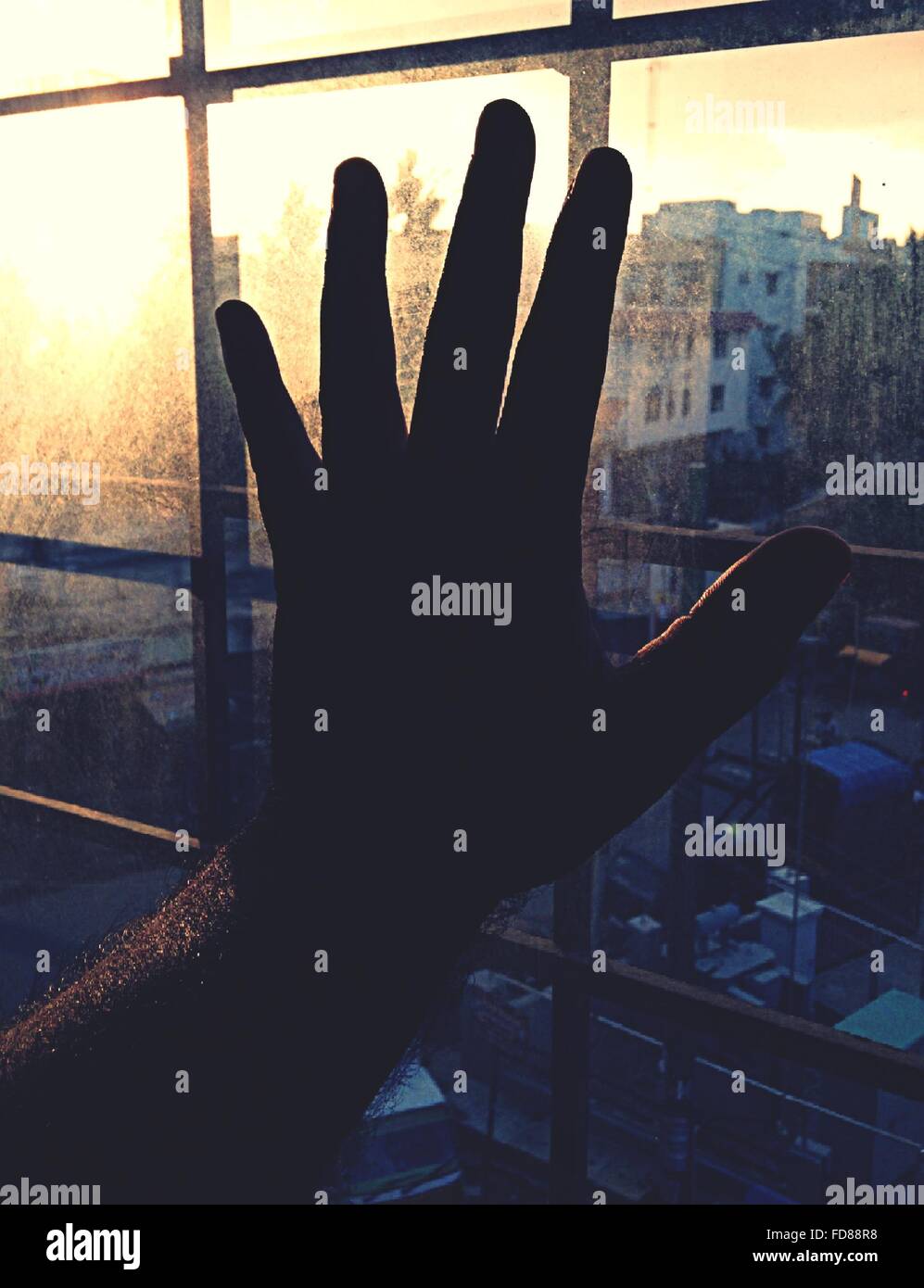 Hand And Window High Resolution Stock Photography and Images - Alamy
