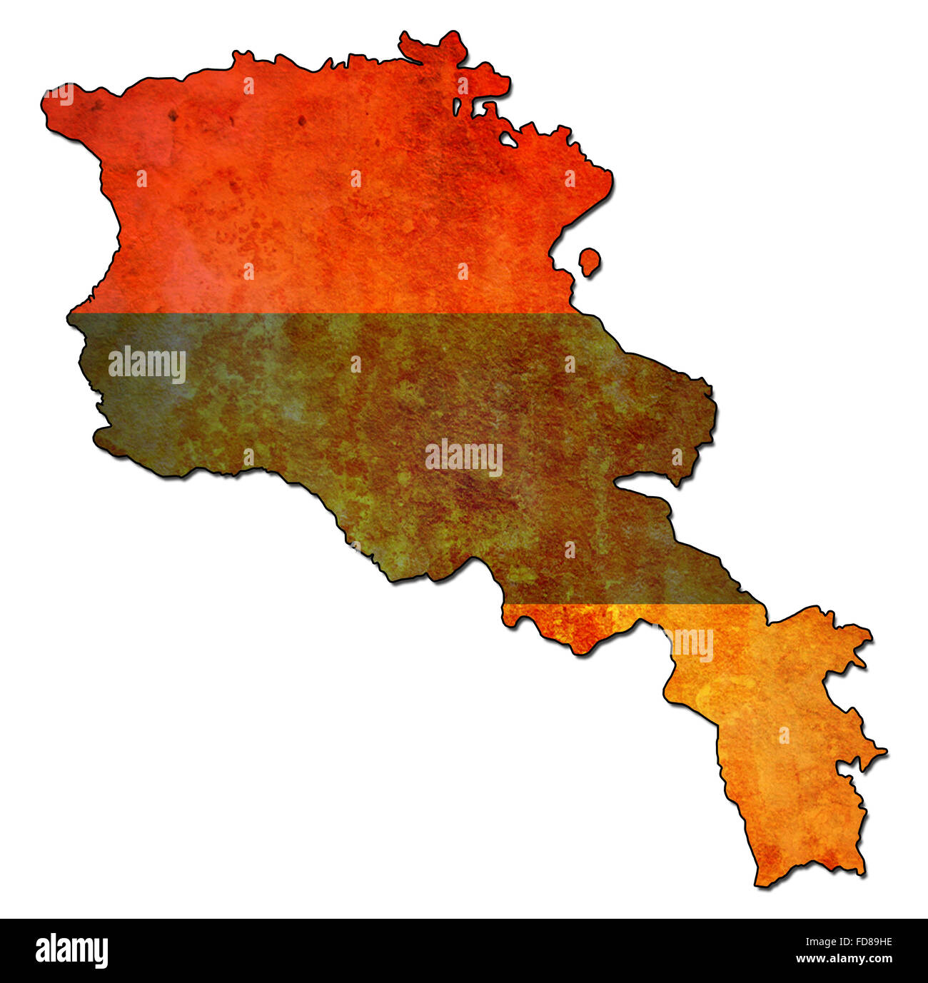 map with flag of armenia with national borders Stock Photo - Alamy