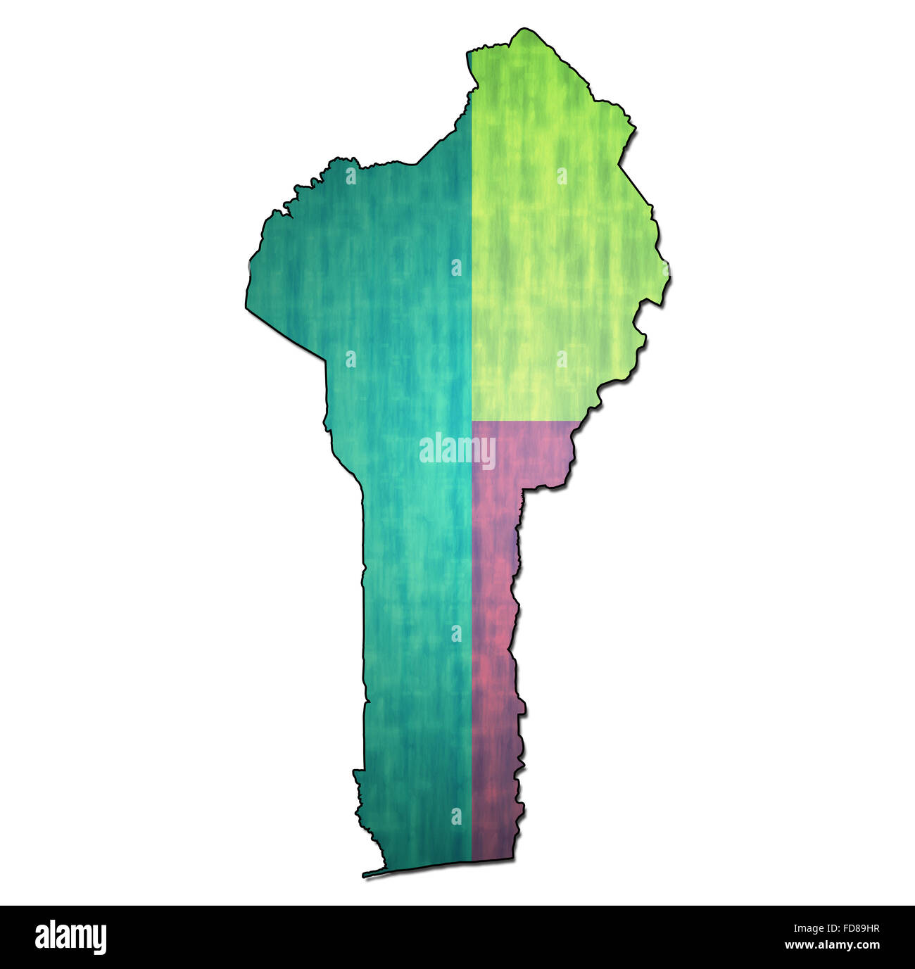 map with flag of benin with national borders Stock Photo - Alamy