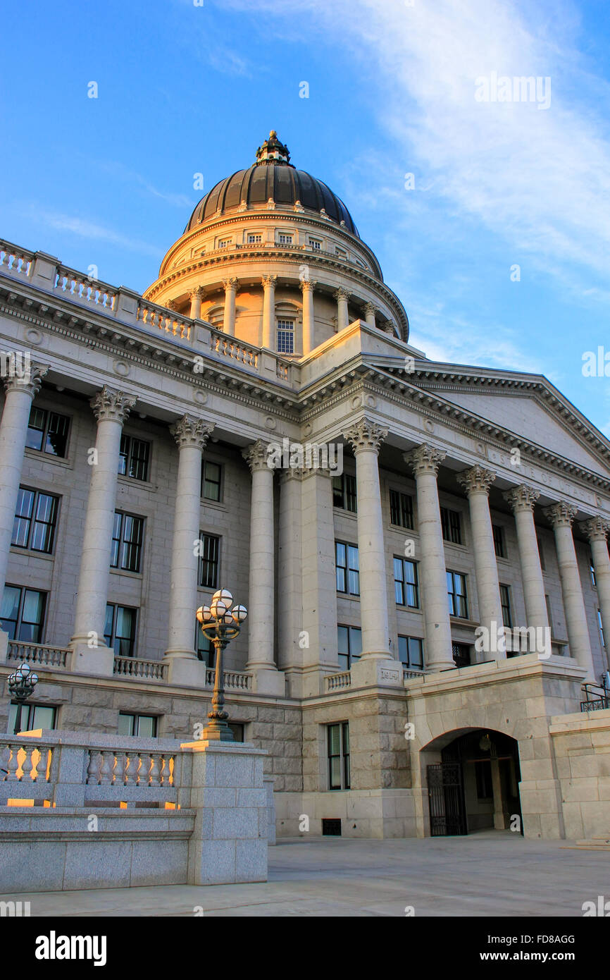 Utah State Capitol in Salt Lake City in the evening. Salt Lake City is ...