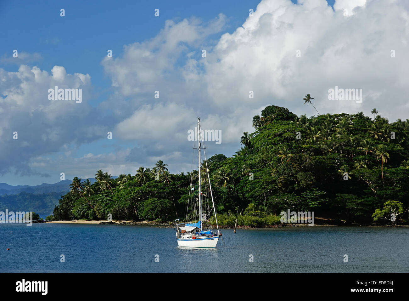 Savusavu harbor, Vanua Levu island, Fiji, South Pacific Stock Photo - Alamy