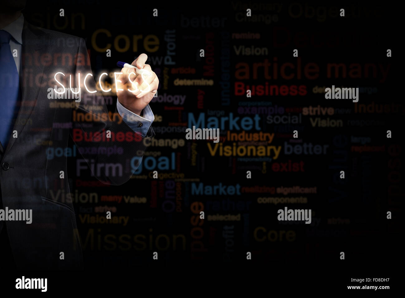 Close up of man hand drawing success strategy plan Stock Photo - Alamy