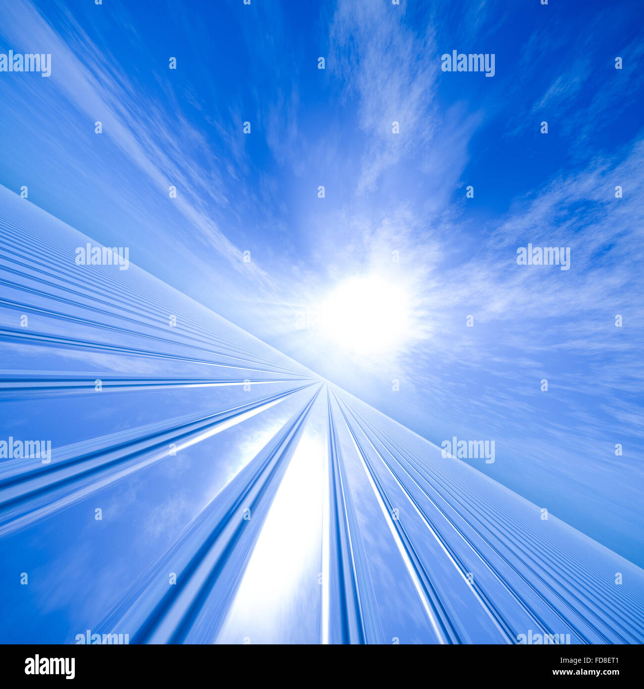 Vanishing point grid to a sun horizon Stock Photo - Alamy