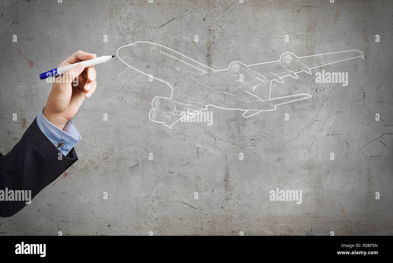 Drawing airplane hi-res stock photography and images - Alamy