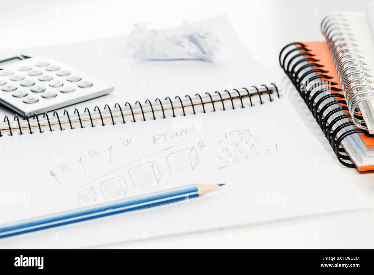 School and office supplies lying on table Stock Photo - Alamy