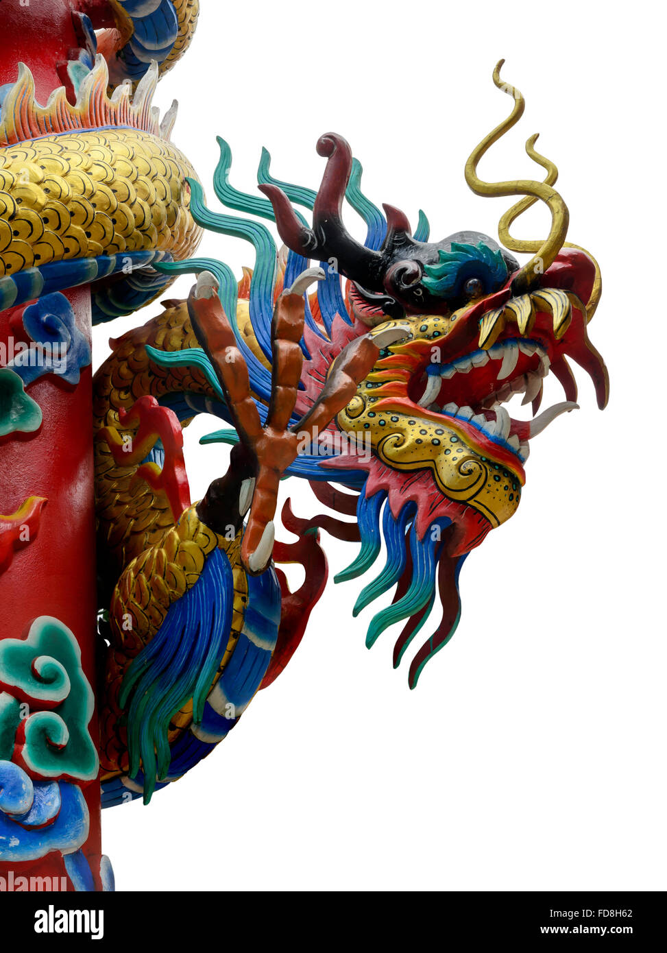 Colorful chinese dragon image on white backgrounds Stock Photo - Alamy