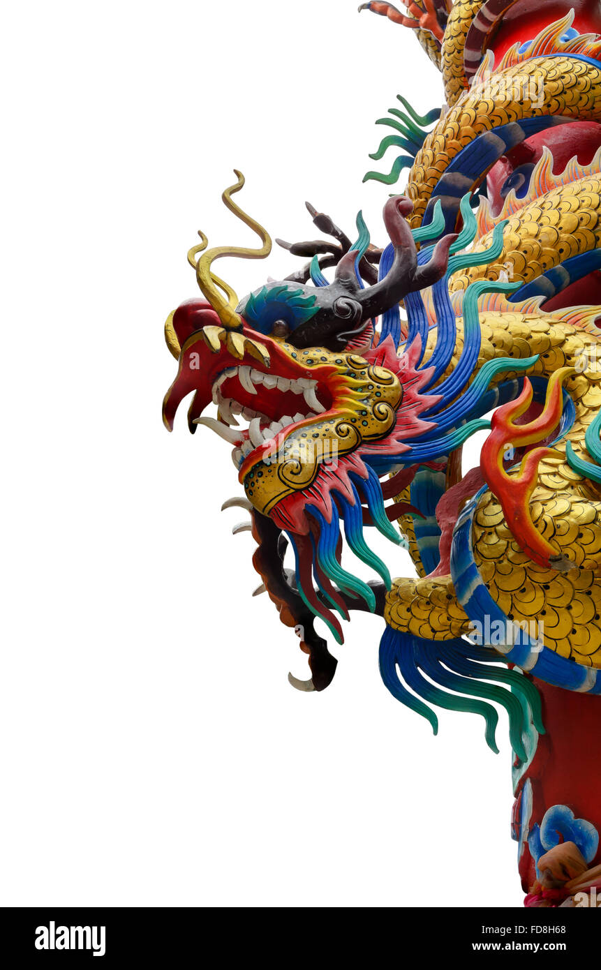 Colorful chinese dragon image on white backgrounds Stock Photo - Alamy