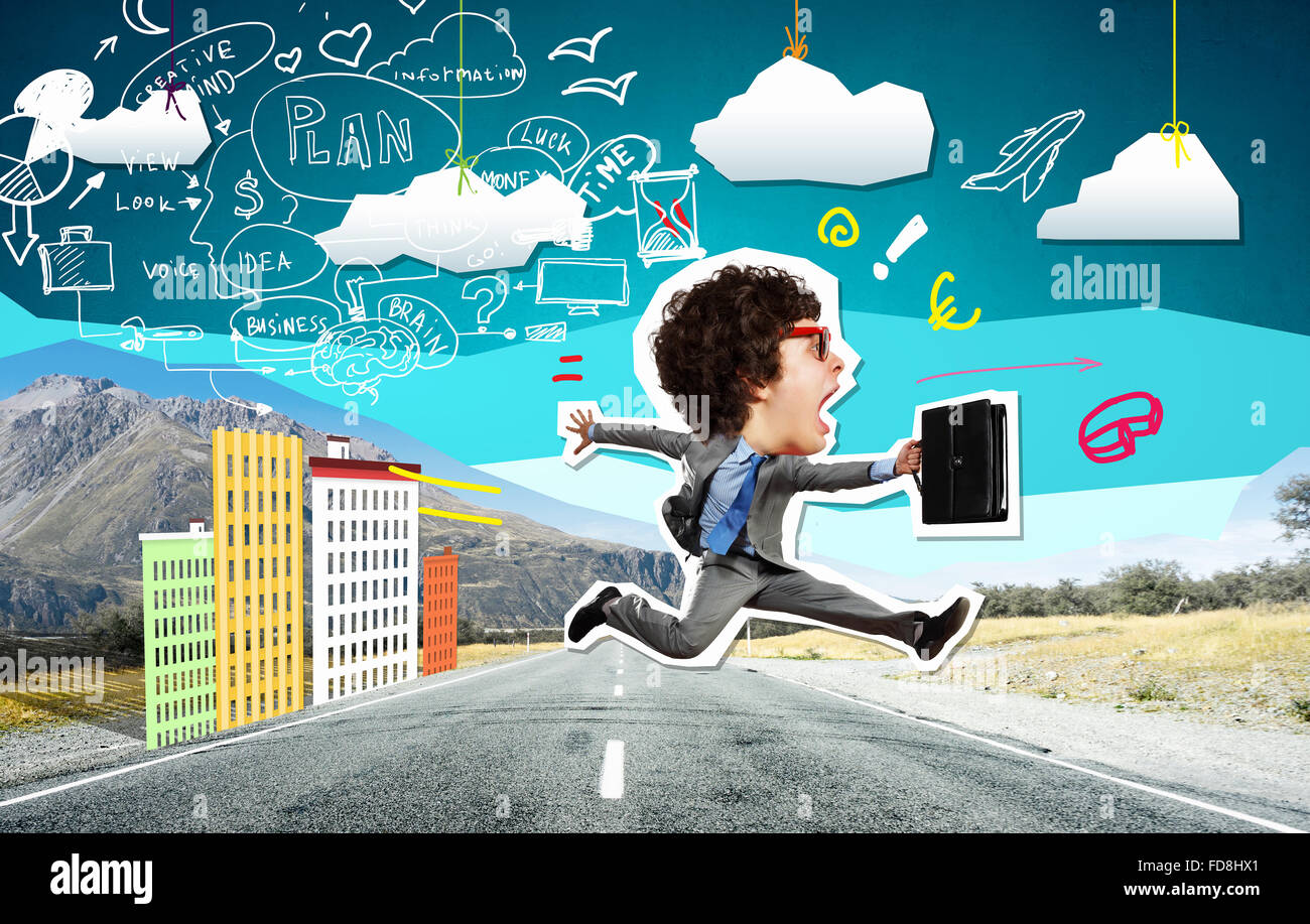 Composite image of funny businessman and business concepts Stock Photo ...