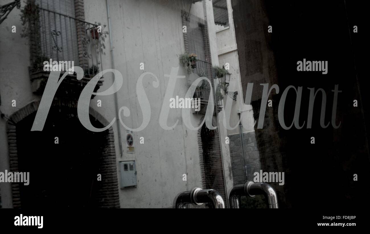 Glass restaurant door hi-res stock photography and images - Alamy