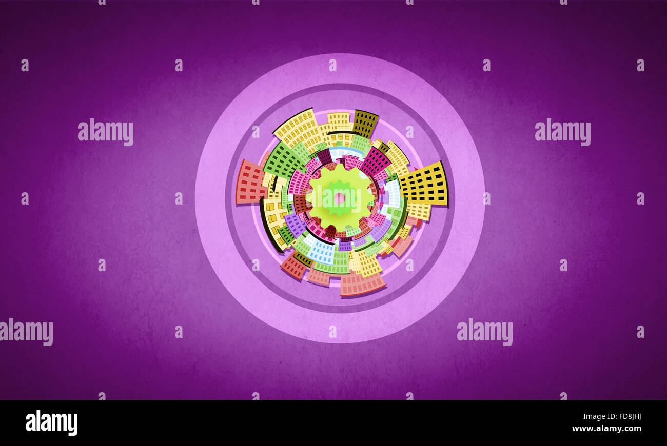 Composite collage with modern city landmarks and buildings Stock Photo ...