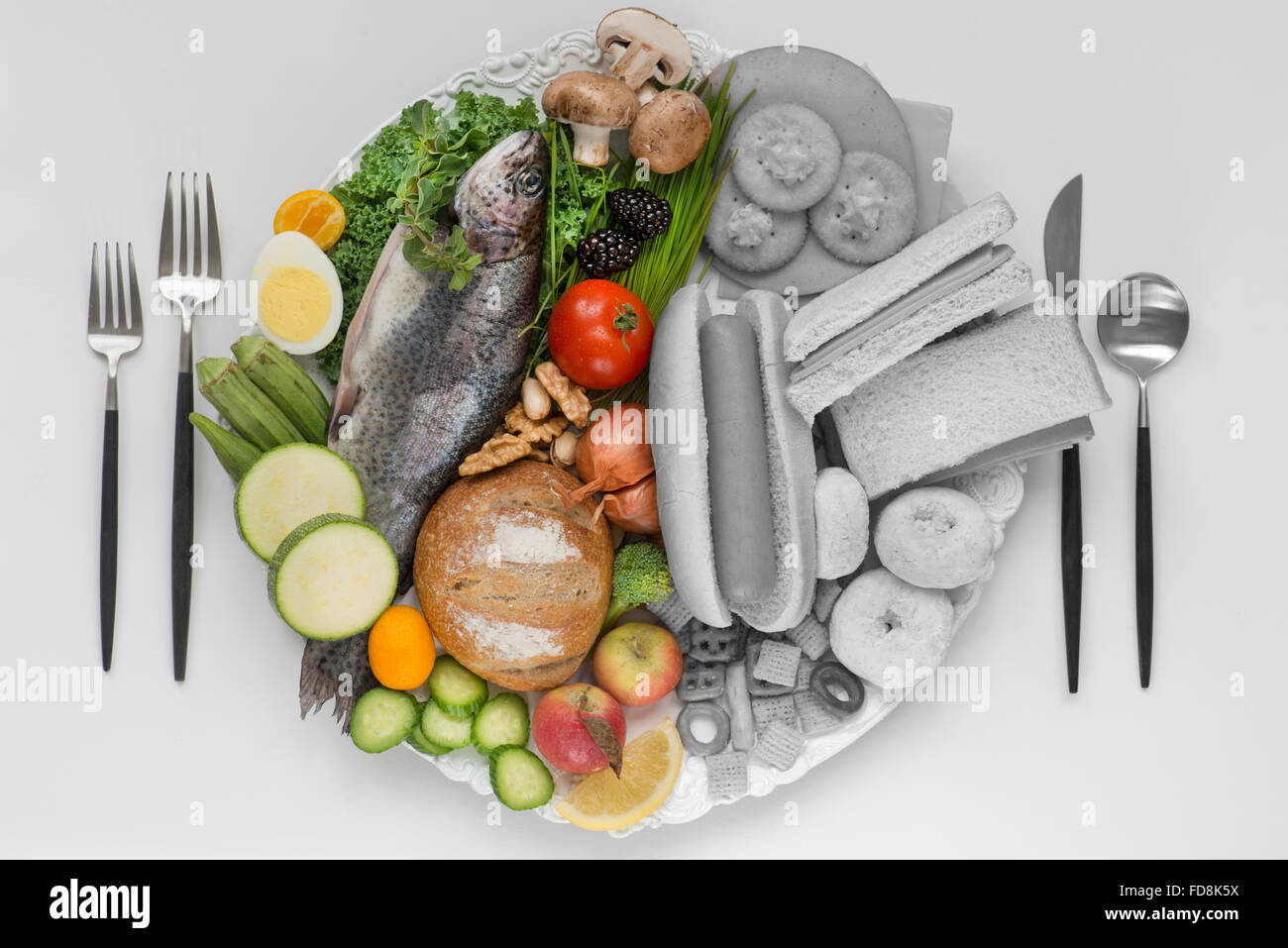 Junk food plate hi-res stock photography and images - Alamy